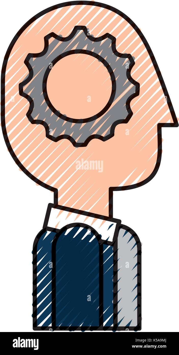 Businessman gear brain Stock Vector Images - Alamy