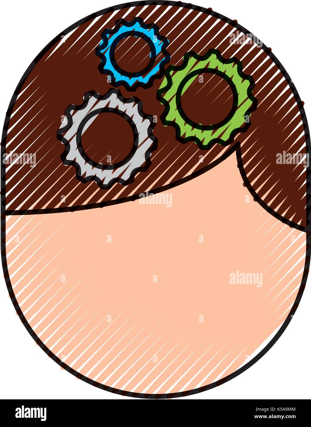 gears inside head human people front view Stock Vector Image & Art - Alamy