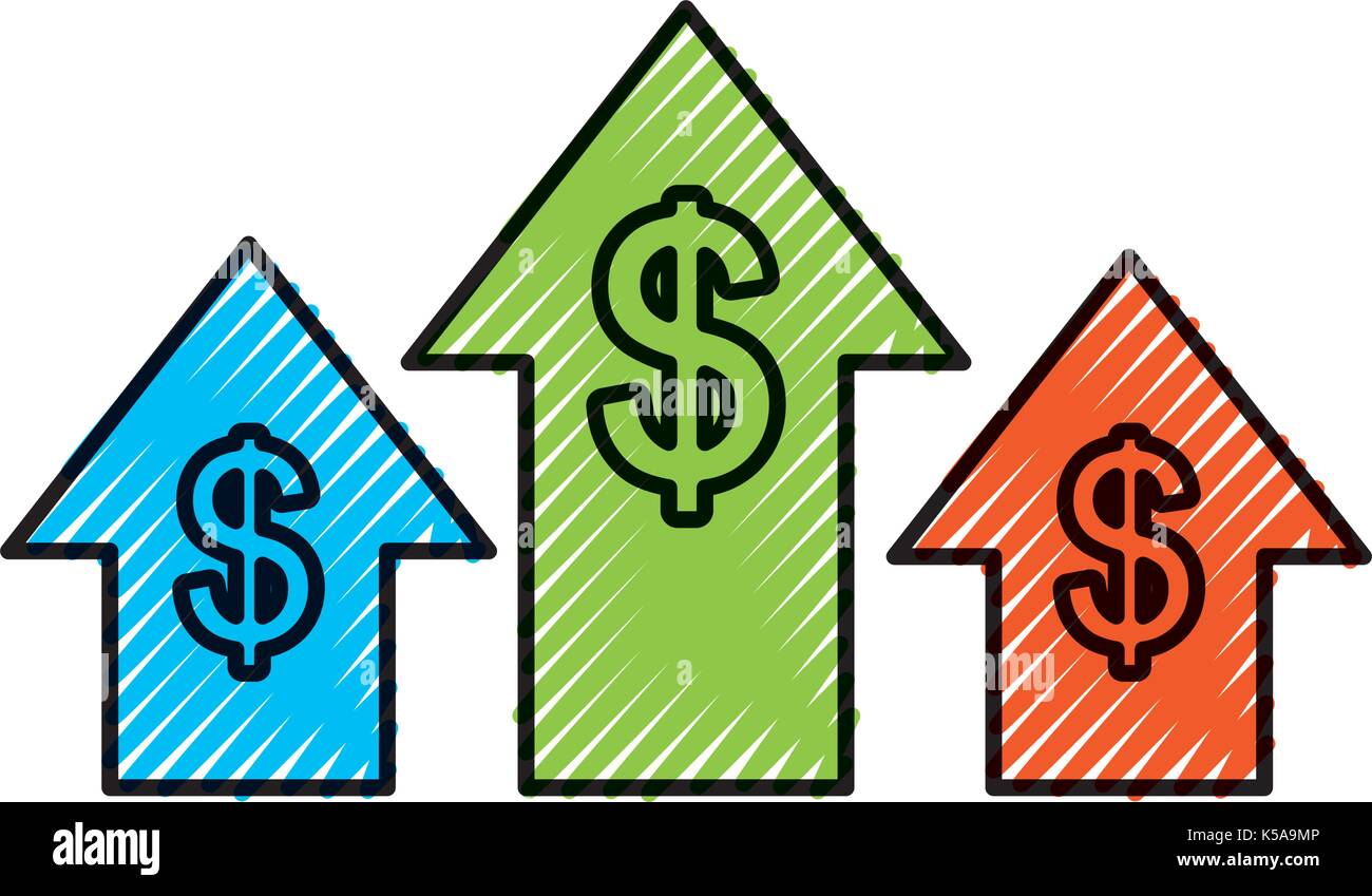 business arrow growth chart money dollar Stock Vector Image & Art - Alamy