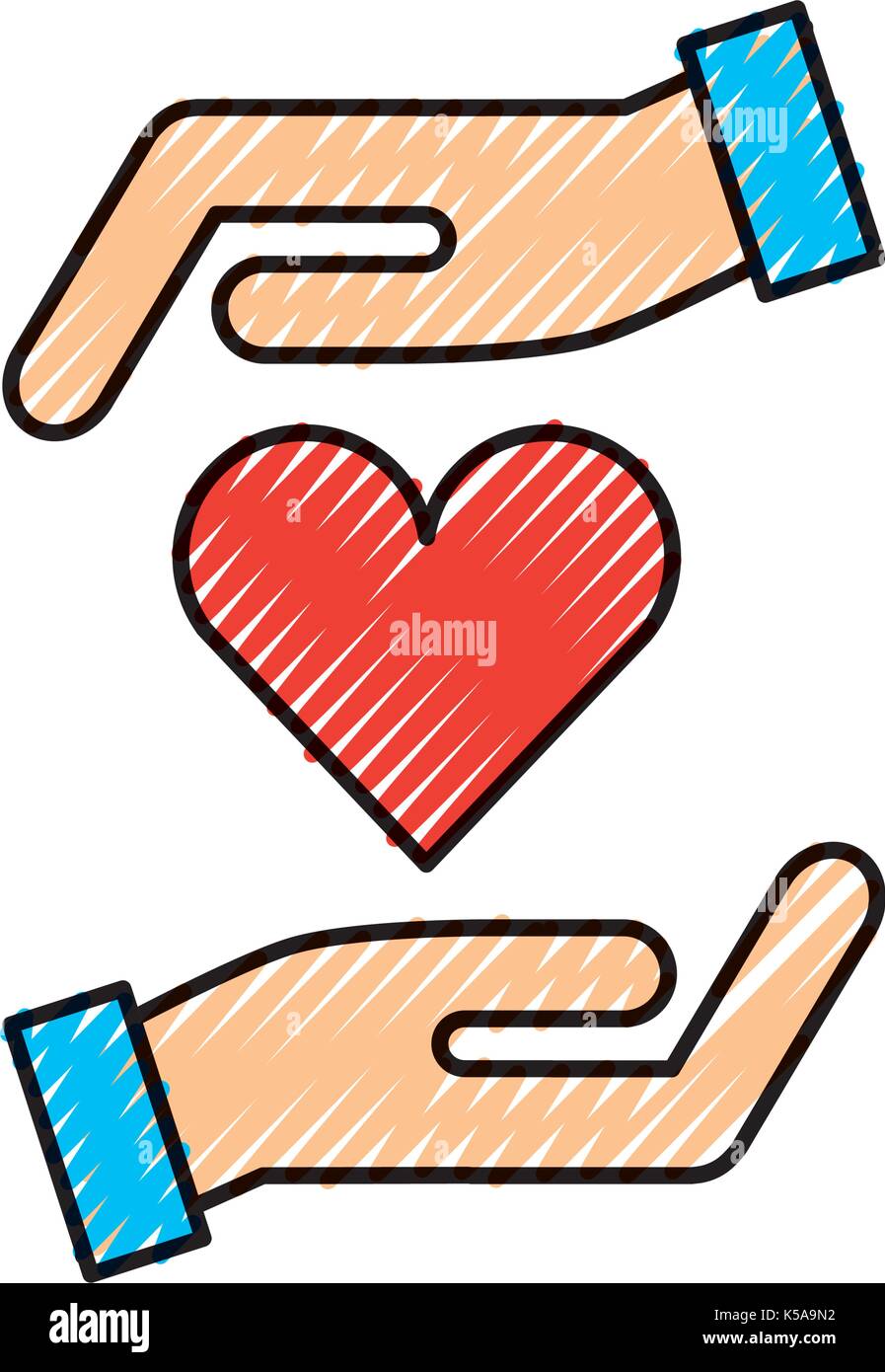 Heart hands closeup love Stock Vector Images - Alamy