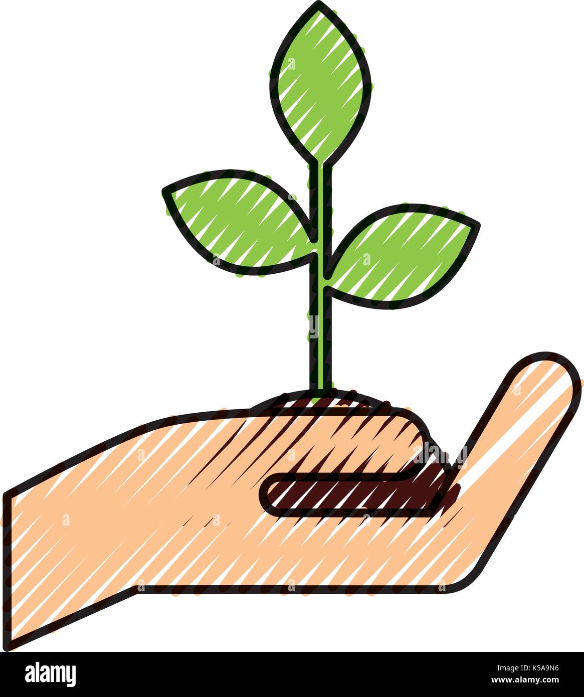hand holding plant growth business finance concept Stock Vector Image ...