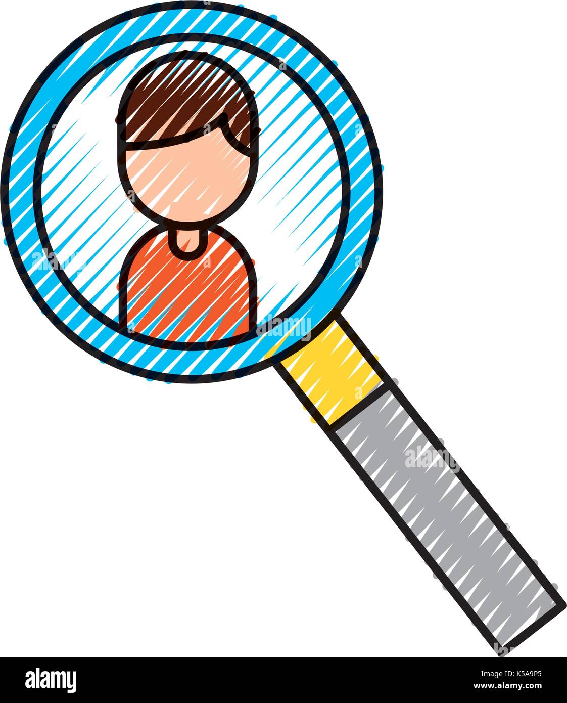 magnifier icon with cartoon man user icon Stock Vector Image & Art - Alamy