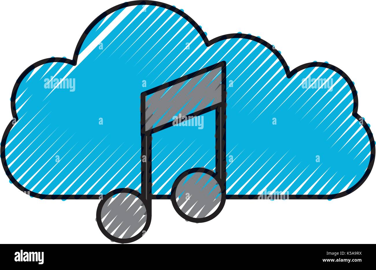 cloud note music symbol sound volume art Stock Vector Image & Art - Alamy