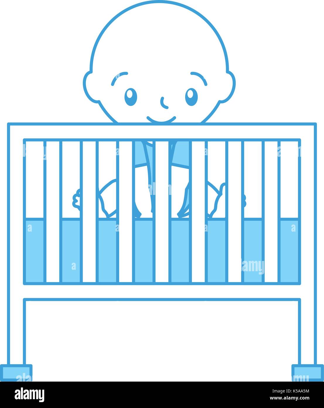 boy and cot baby shower furniture infant symbol Stock Vector Image ...