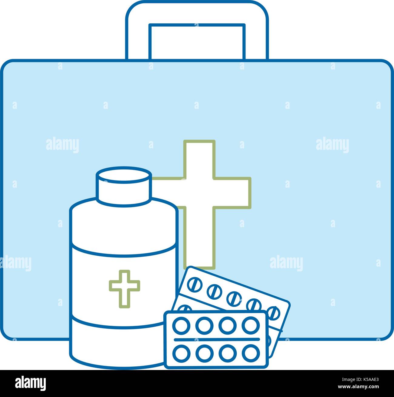 medical kit with medicine bottle vector illustration design Stock ...