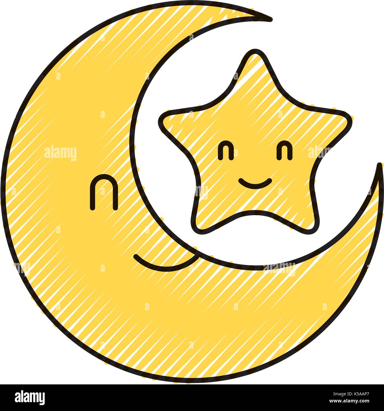 Baby shower moon star Stock Vector Images - Alamy