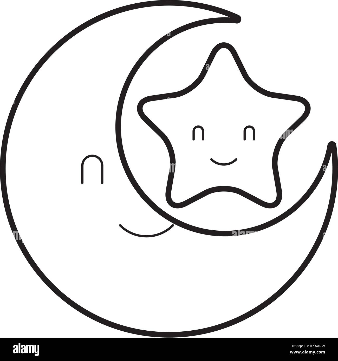 Baby shower moon star Stock Vector Images - Alamy