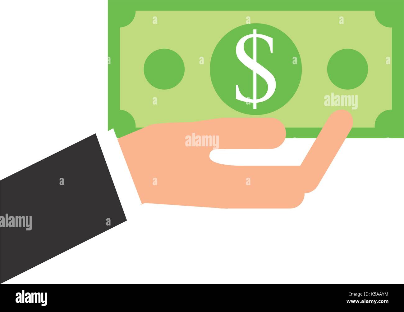 business hand holding banknote money cash finance bank Stock Vector ...