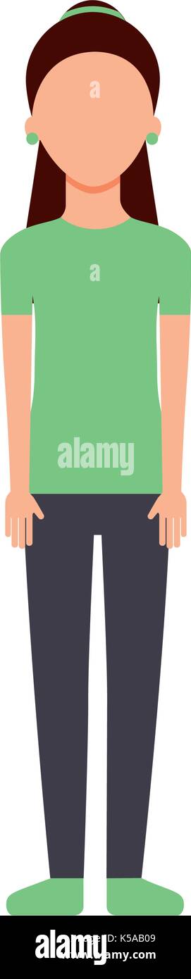 female character standing woman casual clothes Stock Vector Image & Art ...