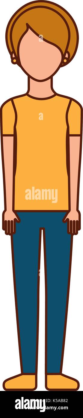 female character standing woman casual clothes Stock Vector Image & Art ...