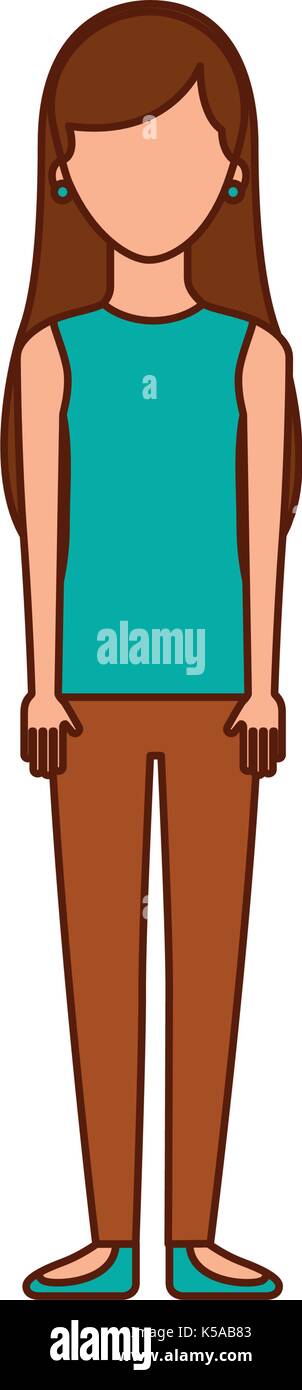 female character standing woman casual clothes Stock Vector Image & Art ...