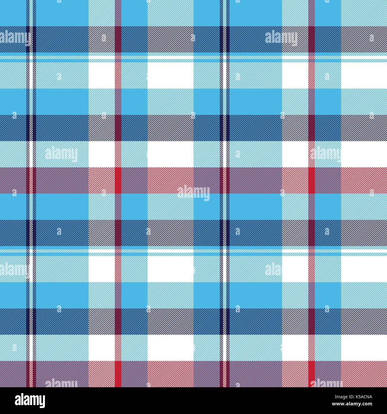 Turquoise seamless pattern check plaid fabric texture madras. Vector ...