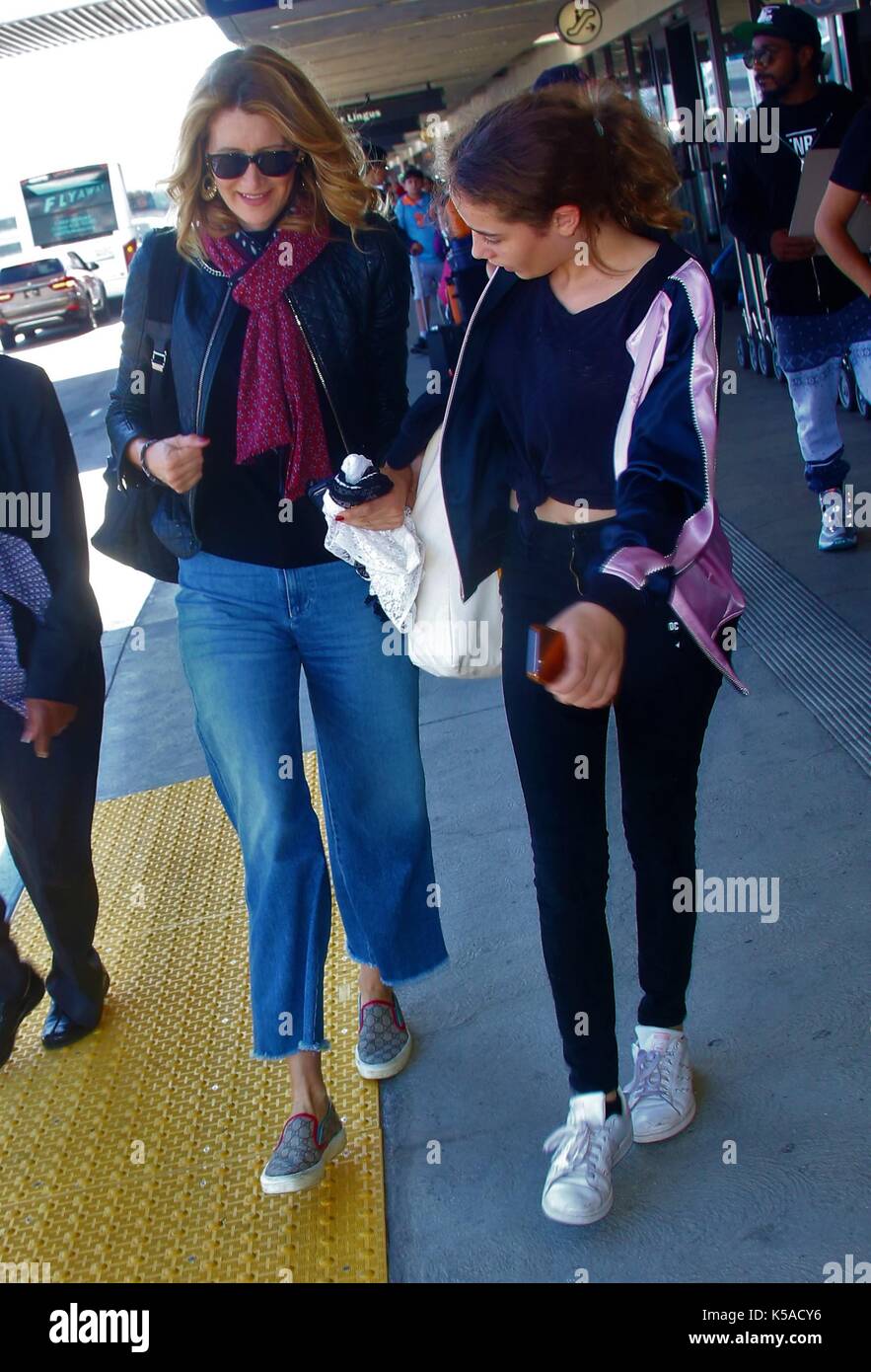 Laura Dern arrives at Los Angeles International (LAX) Airport with her ...