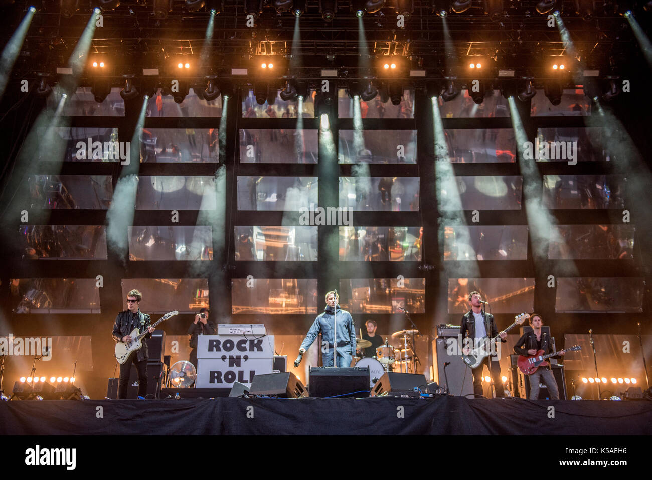 Leeds, UK. 25thAugust 2017. Liam Gallagher performs on the main stage ...