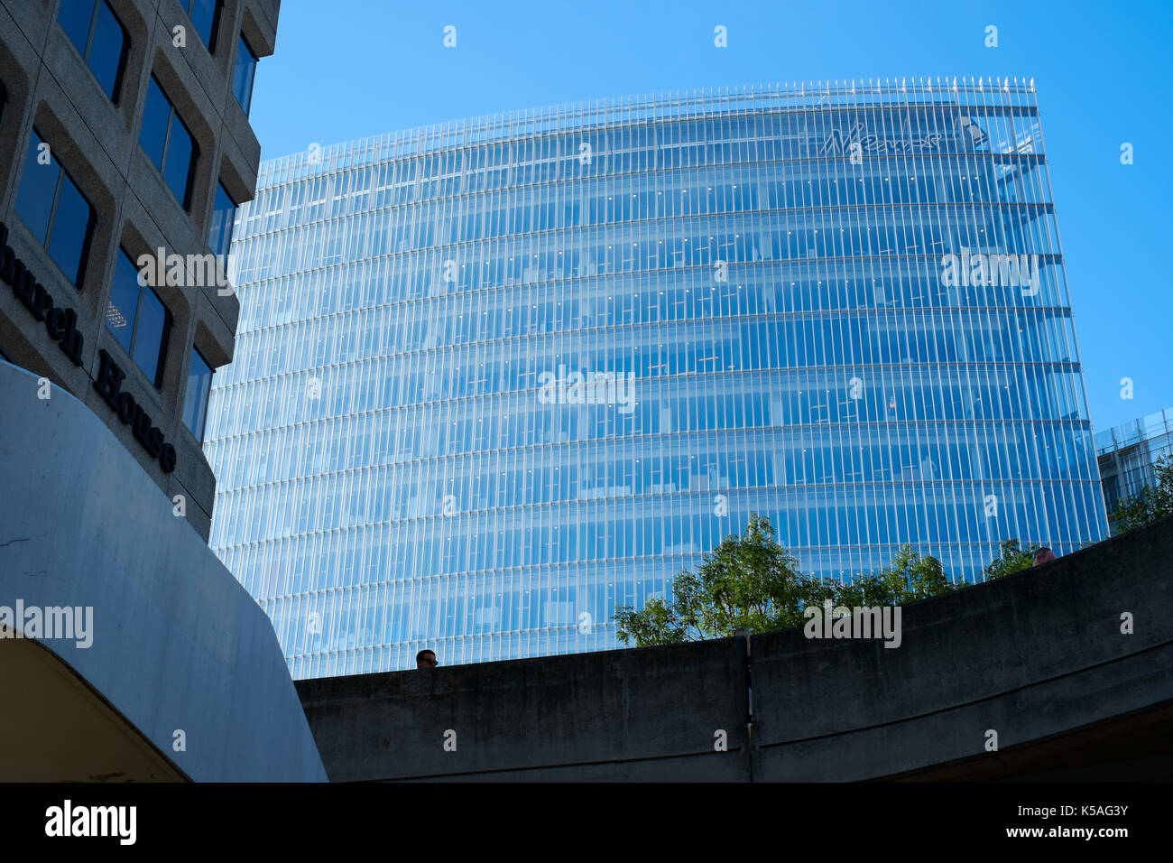 Modern office building in central London lit by sunlight Stock Photo ...