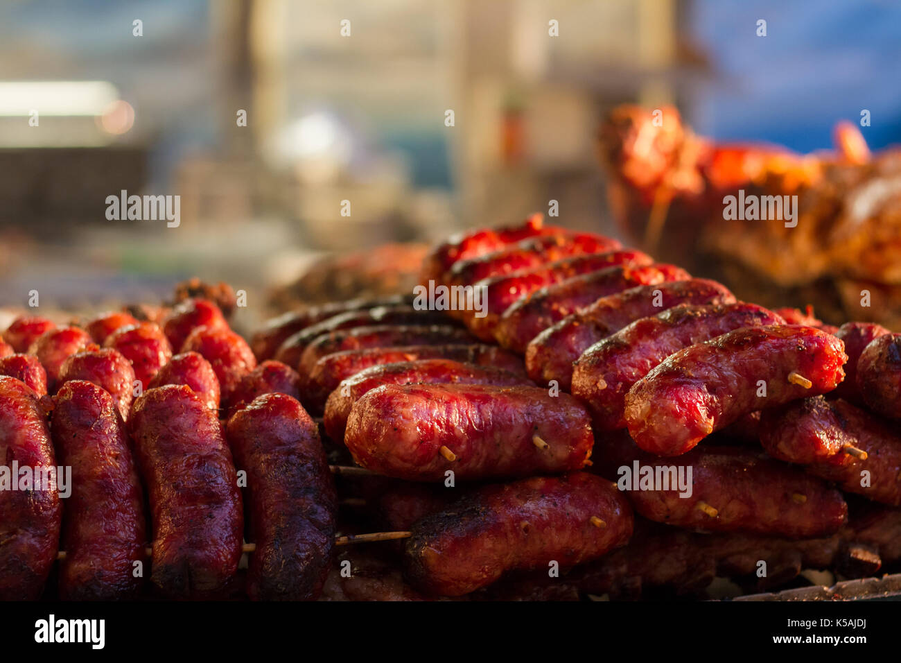 Preparation of spit meat in roast Stock Photo - Alamy