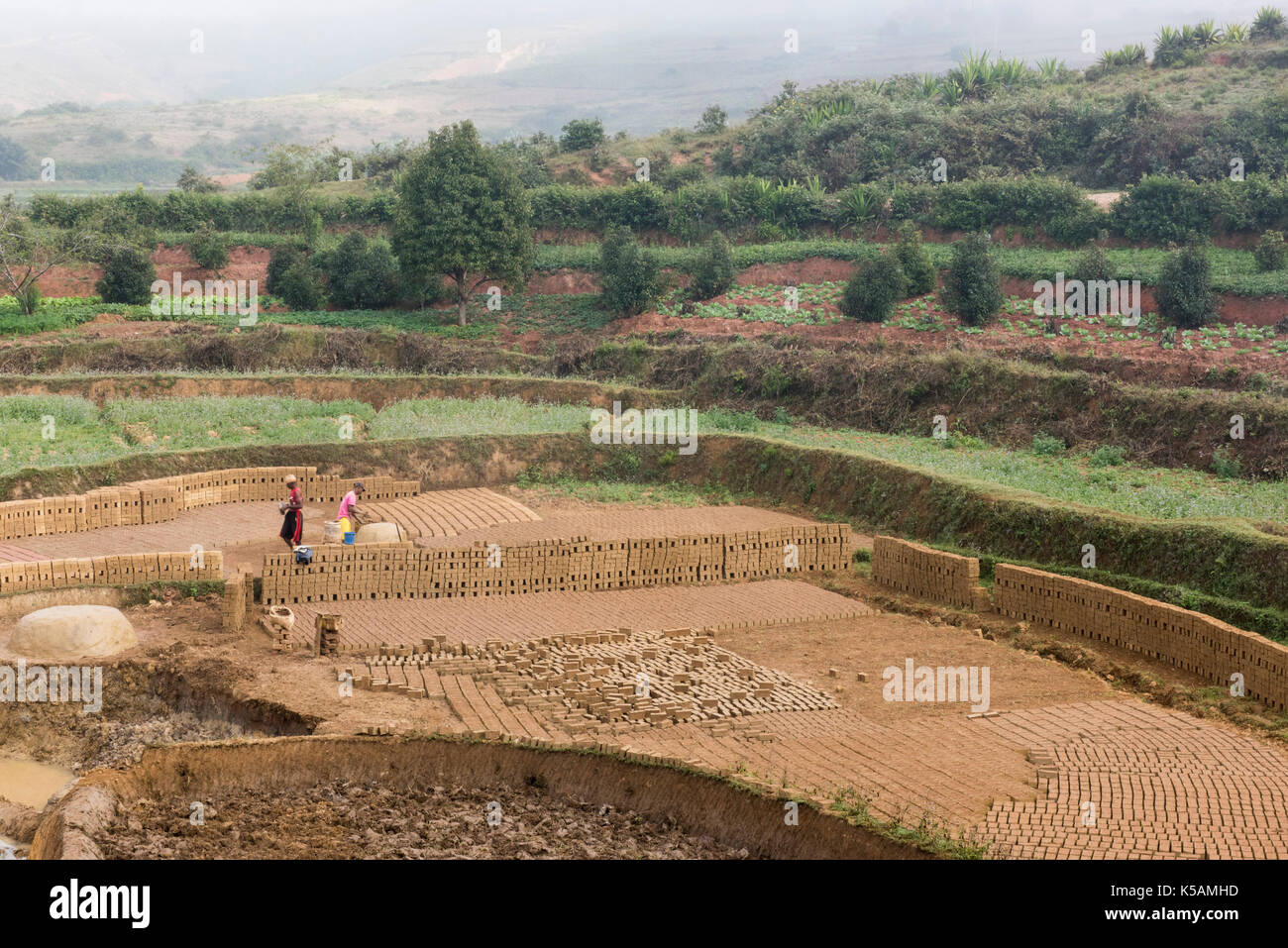 Brick making, Madagascar Stock Photo - Alamy