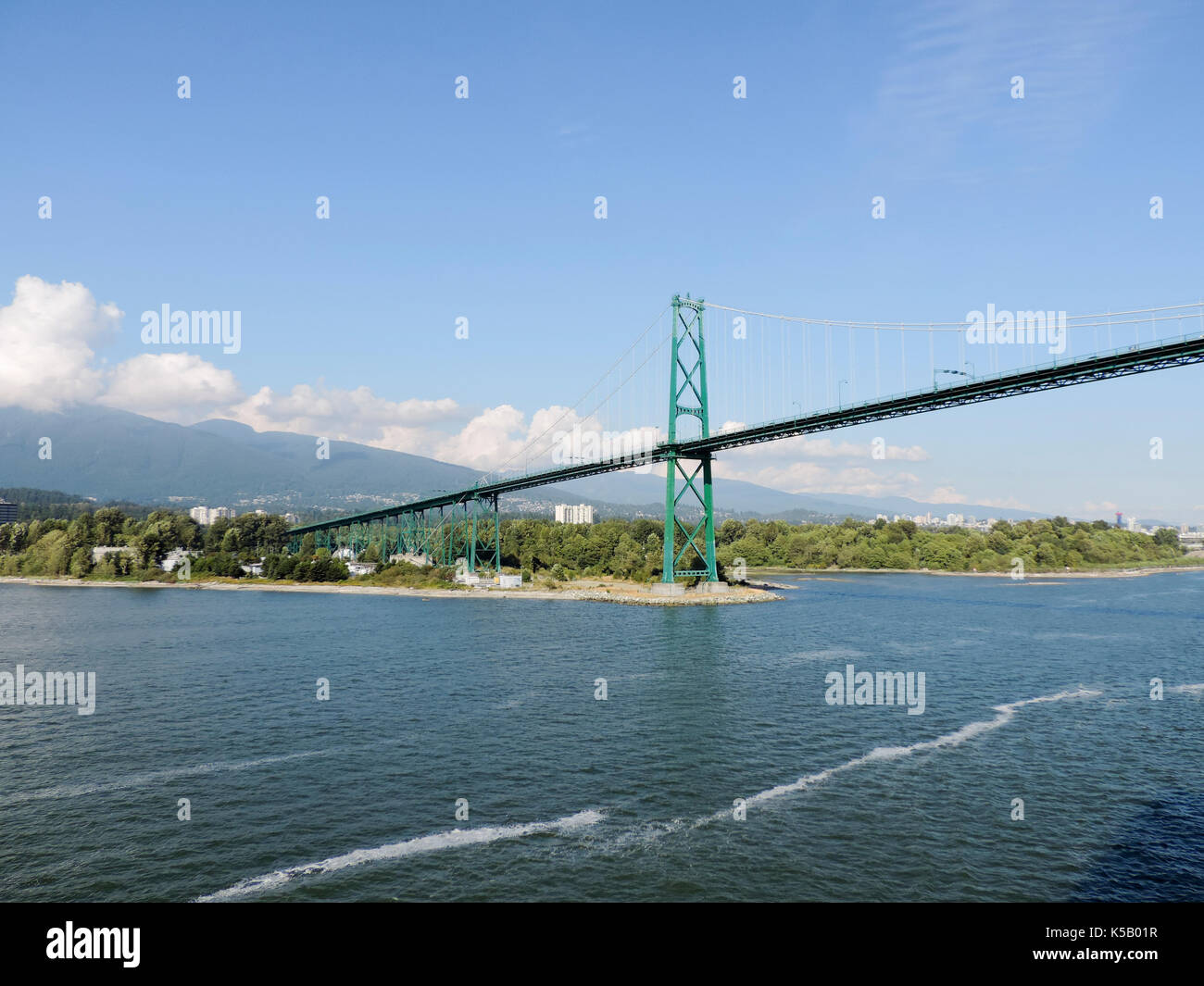 BRIDGE STRETCHING TO LAND, VIEW FROM CRUISE SHIP, ALASKA Stock Photo ...