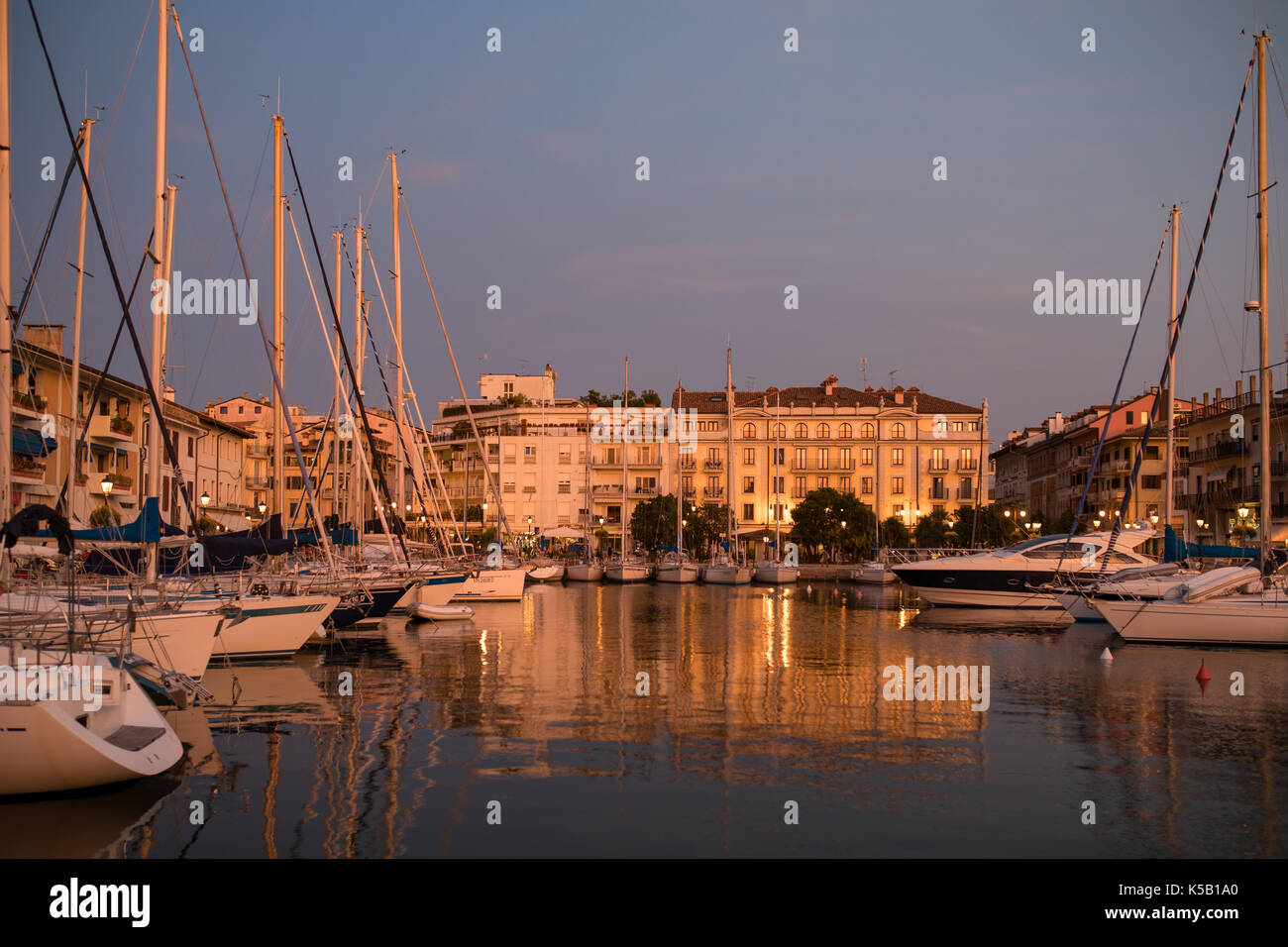 Marina in Grado or Caorle, habour, pier. Yachts, ships and sail boats ...
