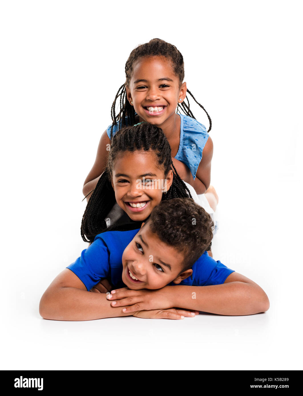 Family with three childrens Cut Out Stock Images & Pictures - Alamy