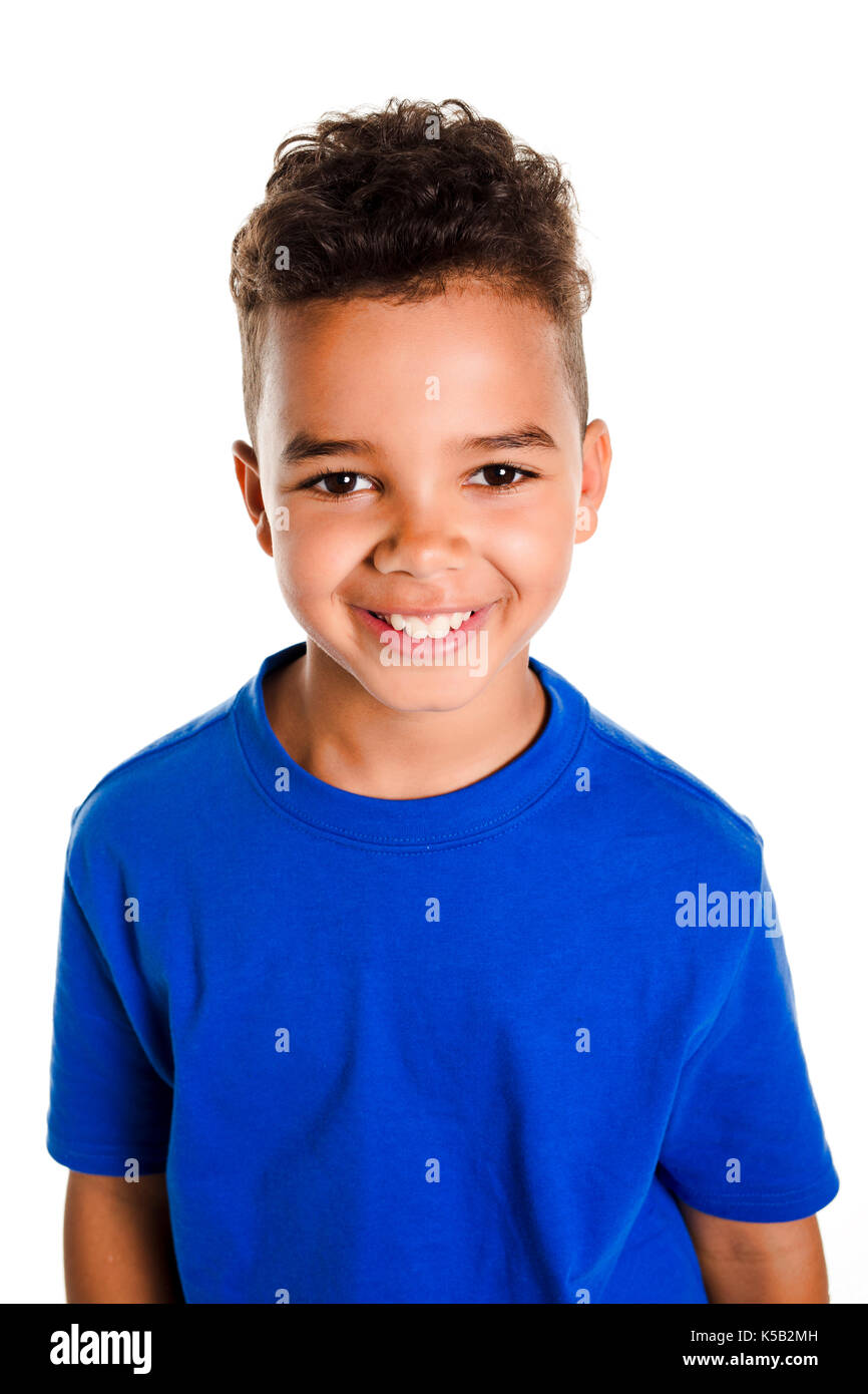 Adorable african boy on studio white background Stock Photo - Alamy