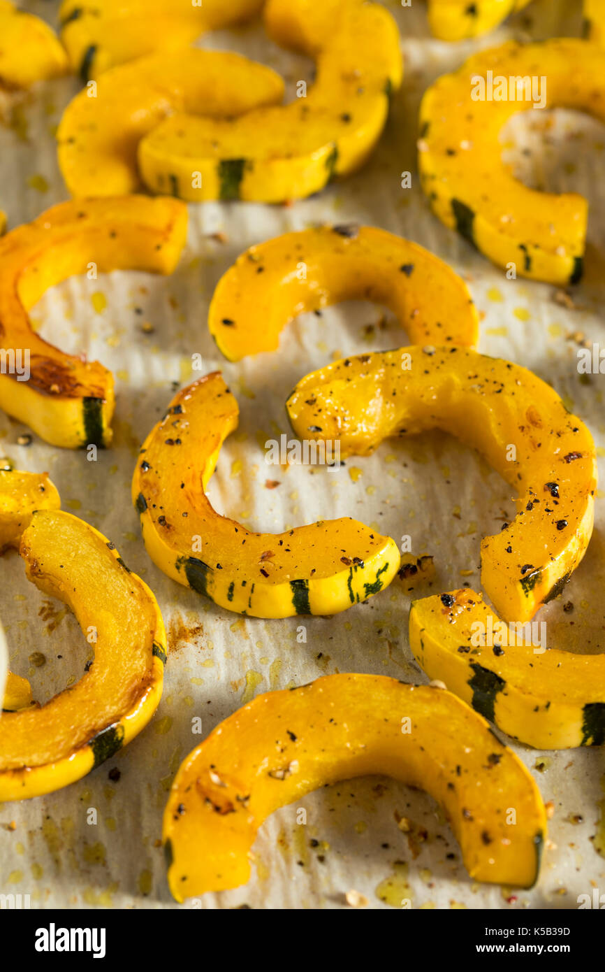 Homemade Roasted Delicata Squash with Salt and Pepper Stock Photo - Alamy