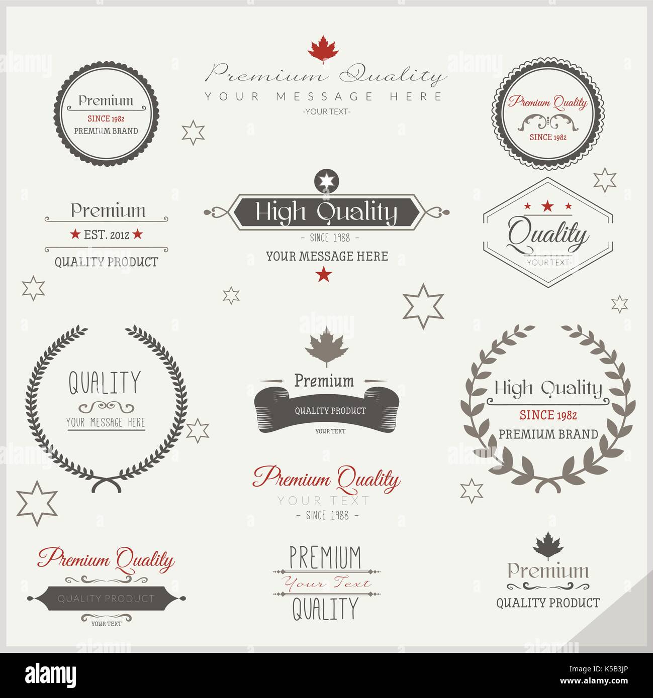 Vector set of retro labels, buttons and icons. Vector EPS 10 file ...