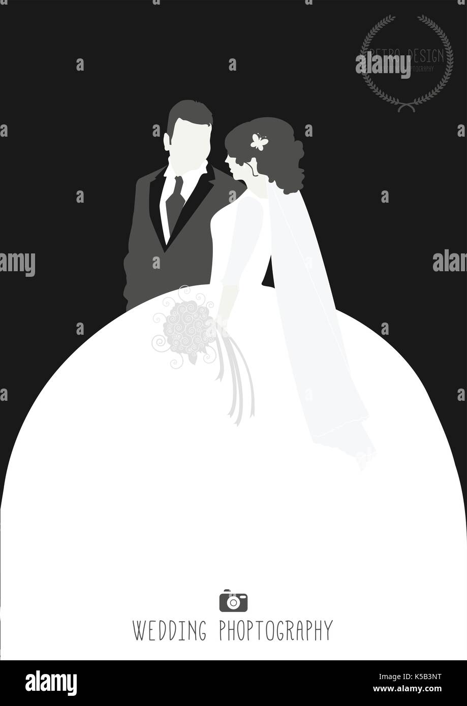 Wedding beautiful silhouette Stock Vector Images - Alamy