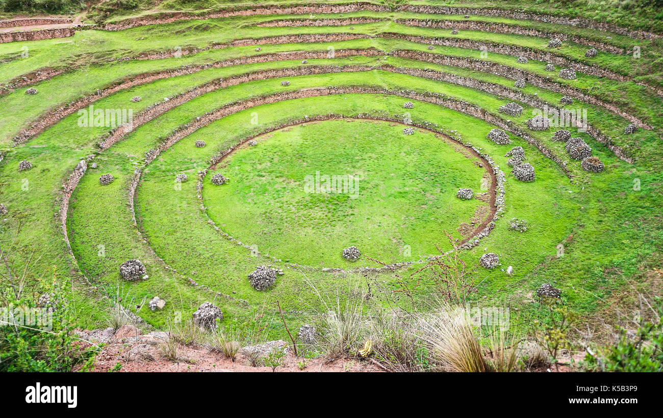 Ancient Inca circular terraces at Moray (agricultural experiment ...