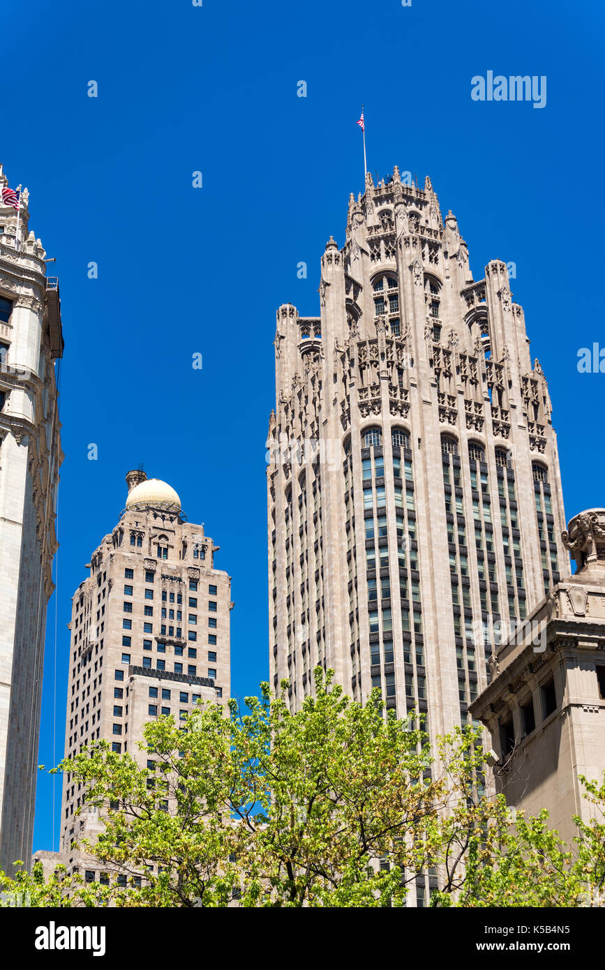 Tribune tower blue sky hi-res stock photography and images - Alamy
