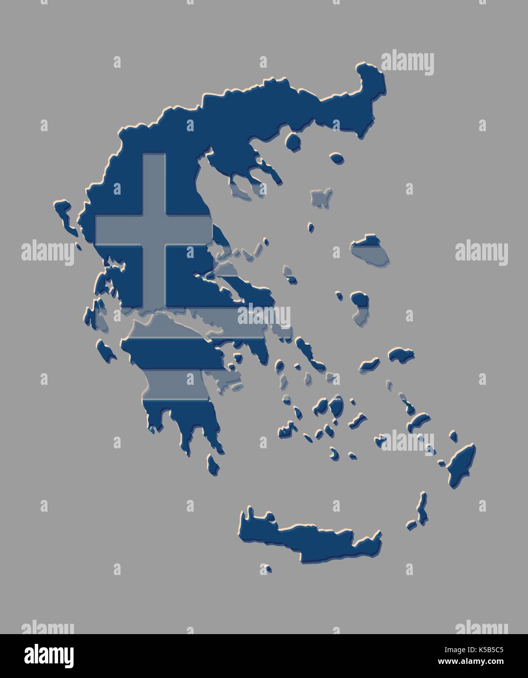 Greece map vector illustration with the greek flag Stock Vector Image ...