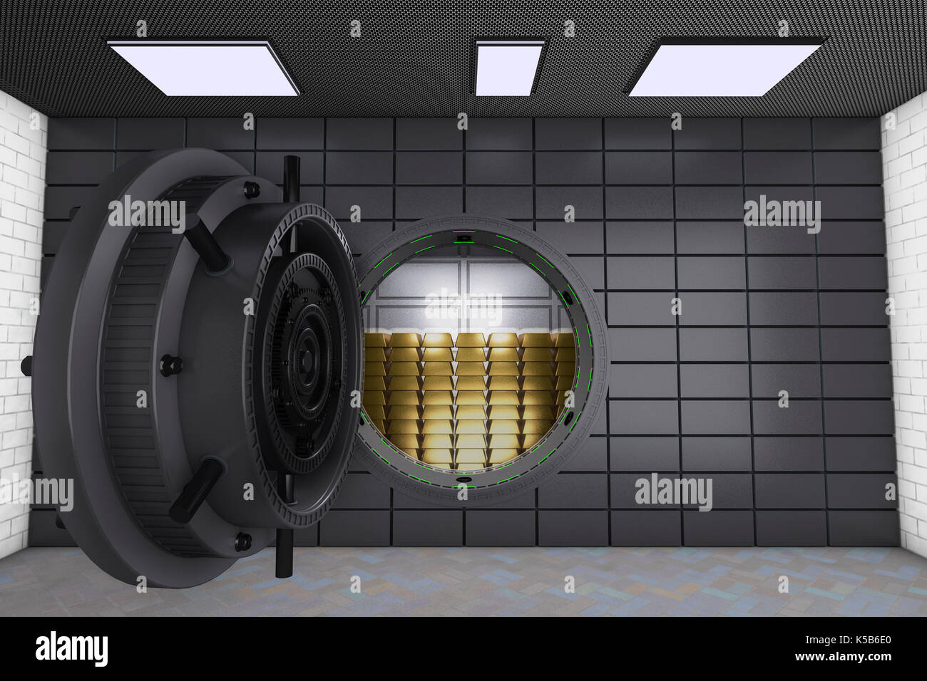 a big metallic bank vault Stock Photo - Alamy