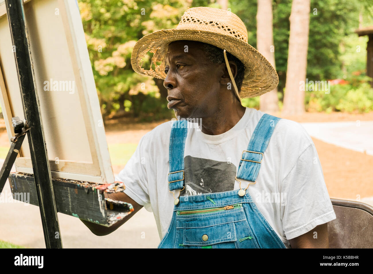 Portrait of Maurice Cook, an African-American folk art painter, Alabama ...