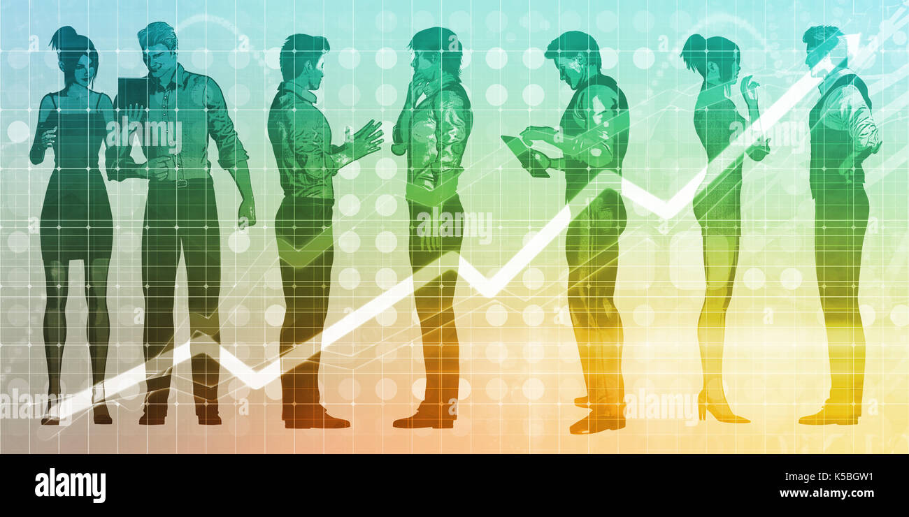 Business Conference with Chart Showing Growth Concept Stock Photo - Alamy