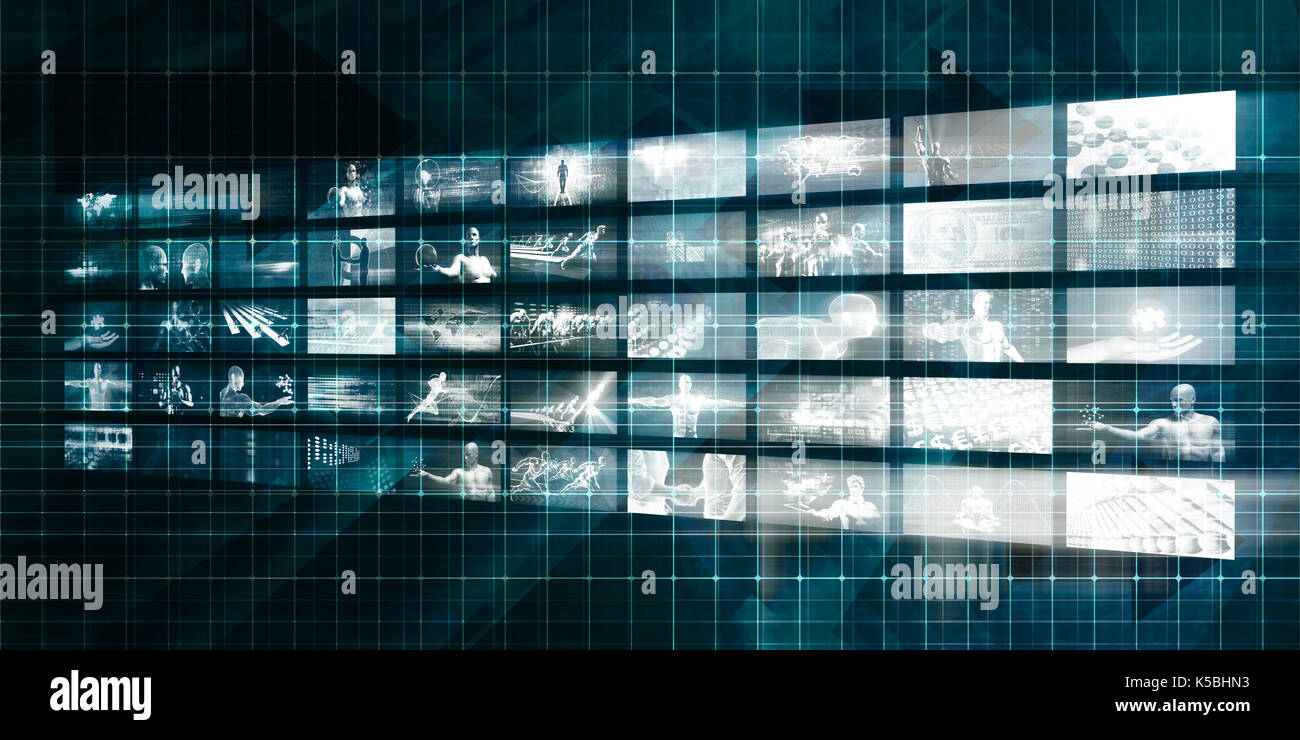 Digital Marketing Background with Video Abstract Wall Stock Photo - Alamy