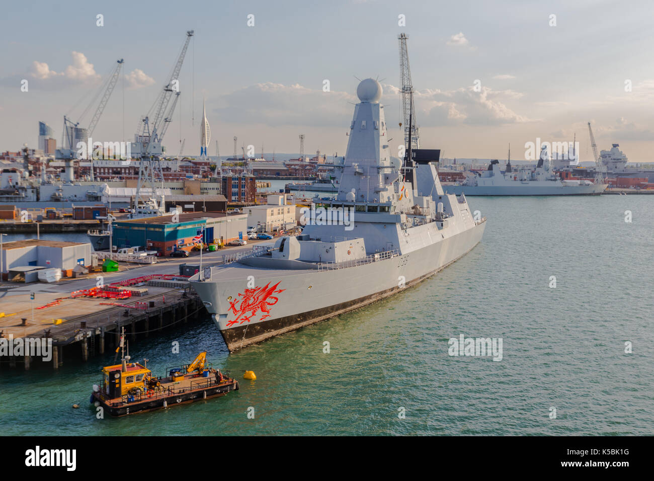 HMS Dragon, one of the Royal Navy’s six Type 45 air defence destroyers ...