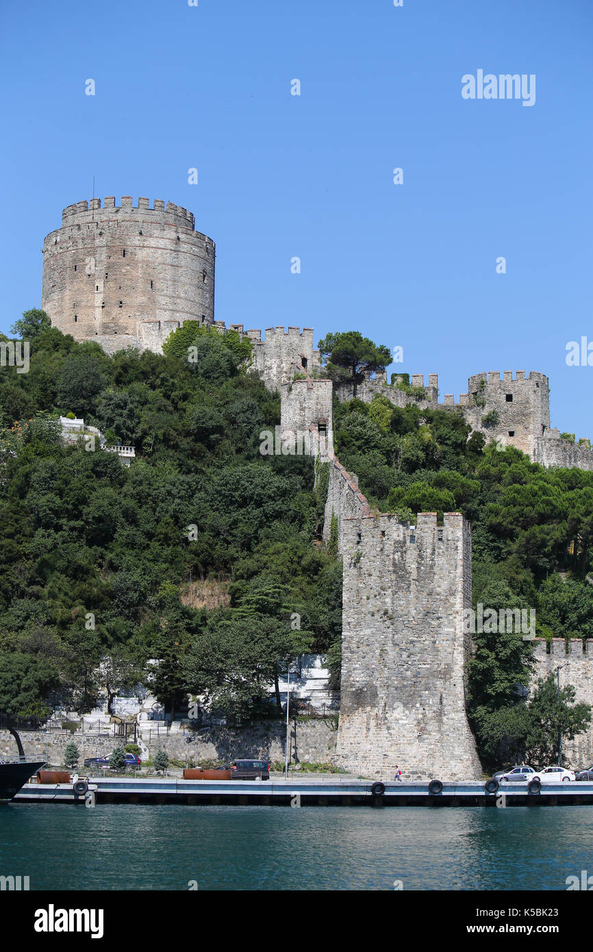 Rumelian Castle in Bosphorus Strait Coast of Istanbul City, Turkey ...