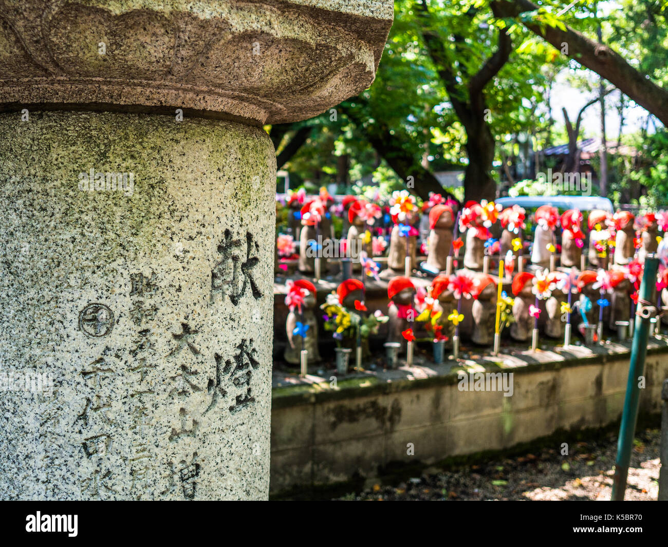 TOKYO, JAPAN - APRIL 5: Jizo Boddhisattvas at Zojo Buddhist Temple at ...