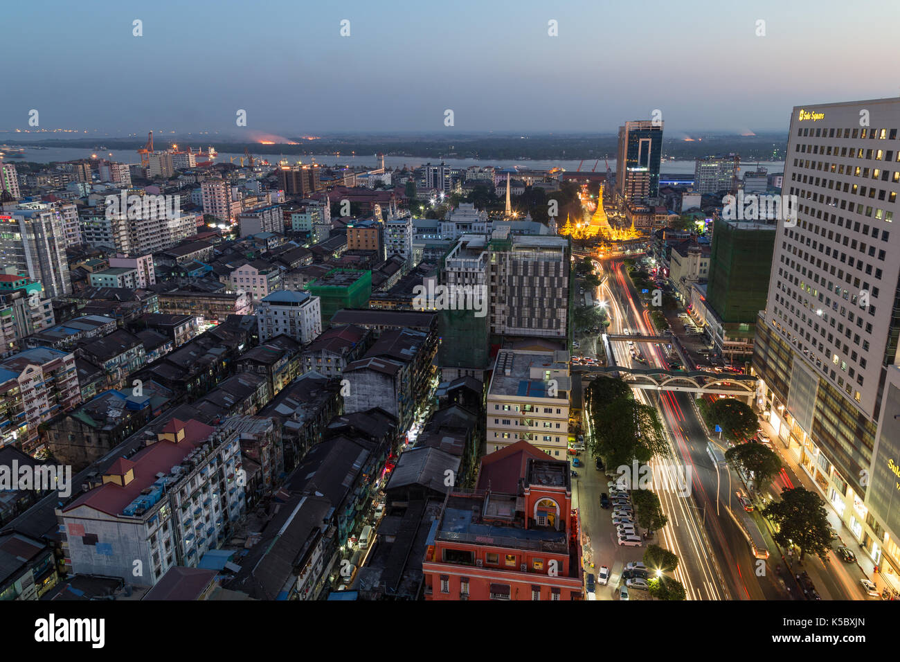 Yangon aerial hi-res stock photography and images - Alamy
