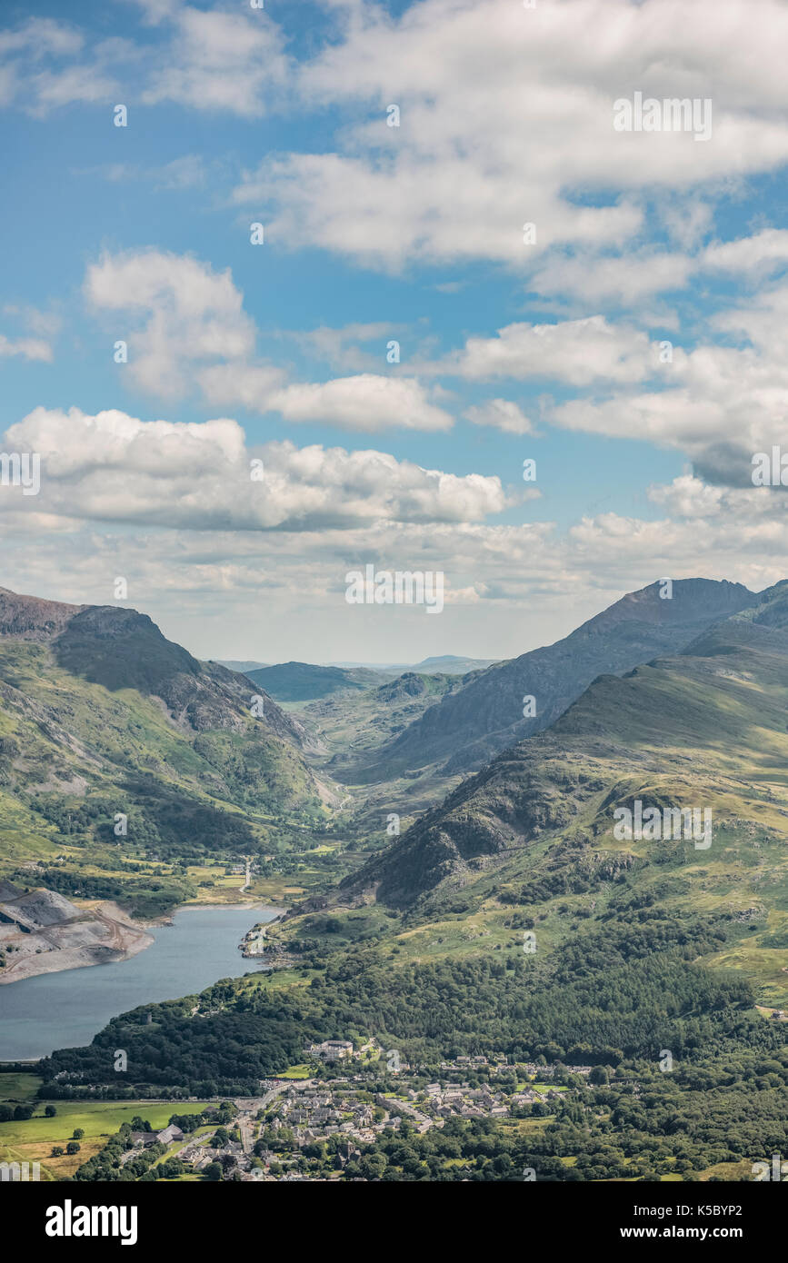 Aerial views of Snowdonia National Park shot from a helicopter 12th ...