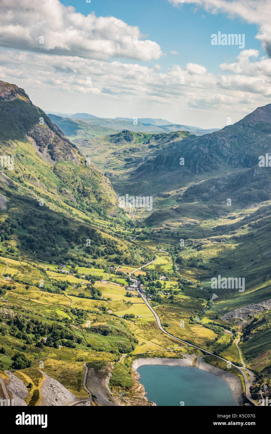 Aerial views of Snowdonia National Park shot from a helicopter 12th ...