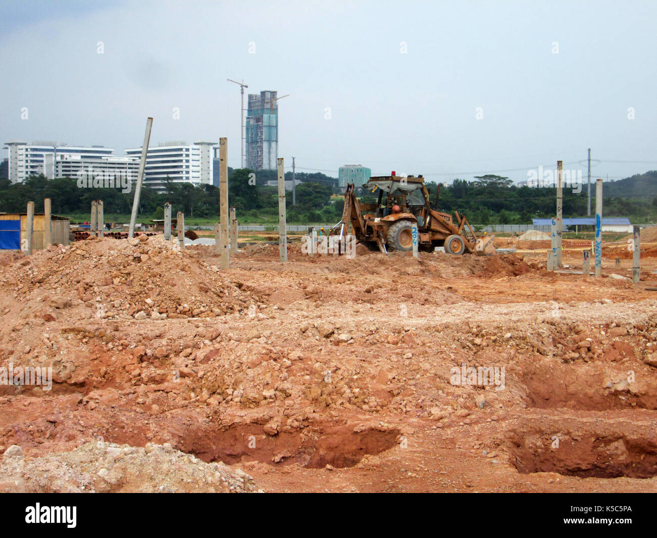 Building ground beam under construction. Made from steel reinforced ...