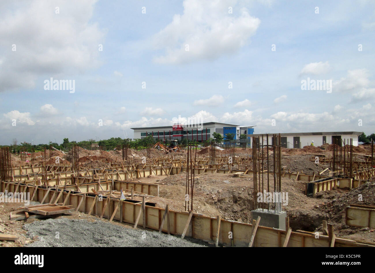 Building ground beam under construction. Made from steel reinforced ...