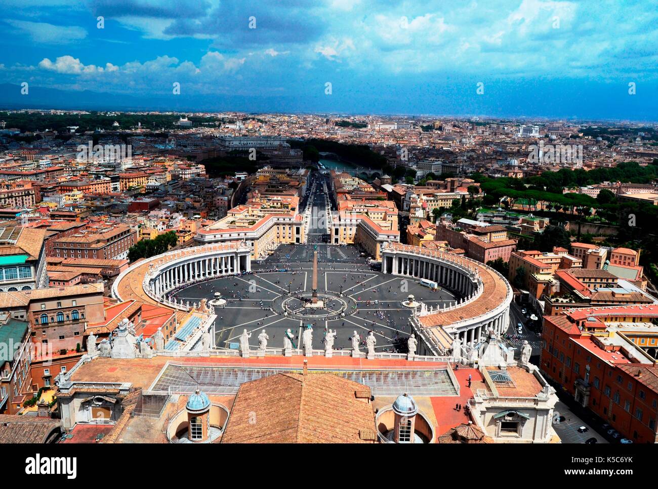 View of Rome from the Dome of St Peter's Basilica, Vatican City, Rome Italy, July 2017 Stock ...