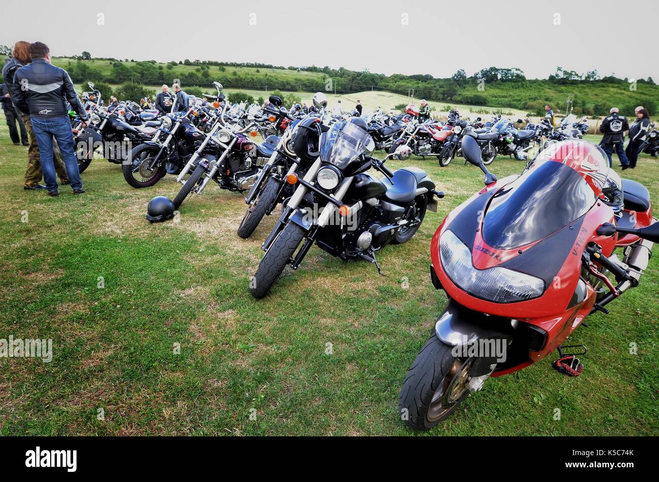 Motorcycles parked at bike meet Stock Photo - Alamy