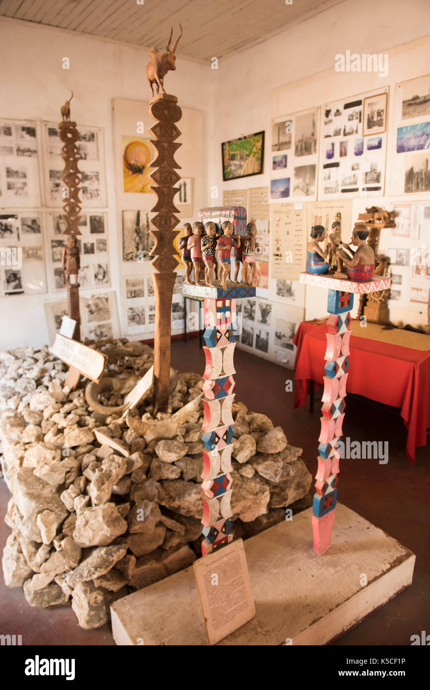 Mahafale and Sakalava tomb markers, Display in the Cedratom museum ...