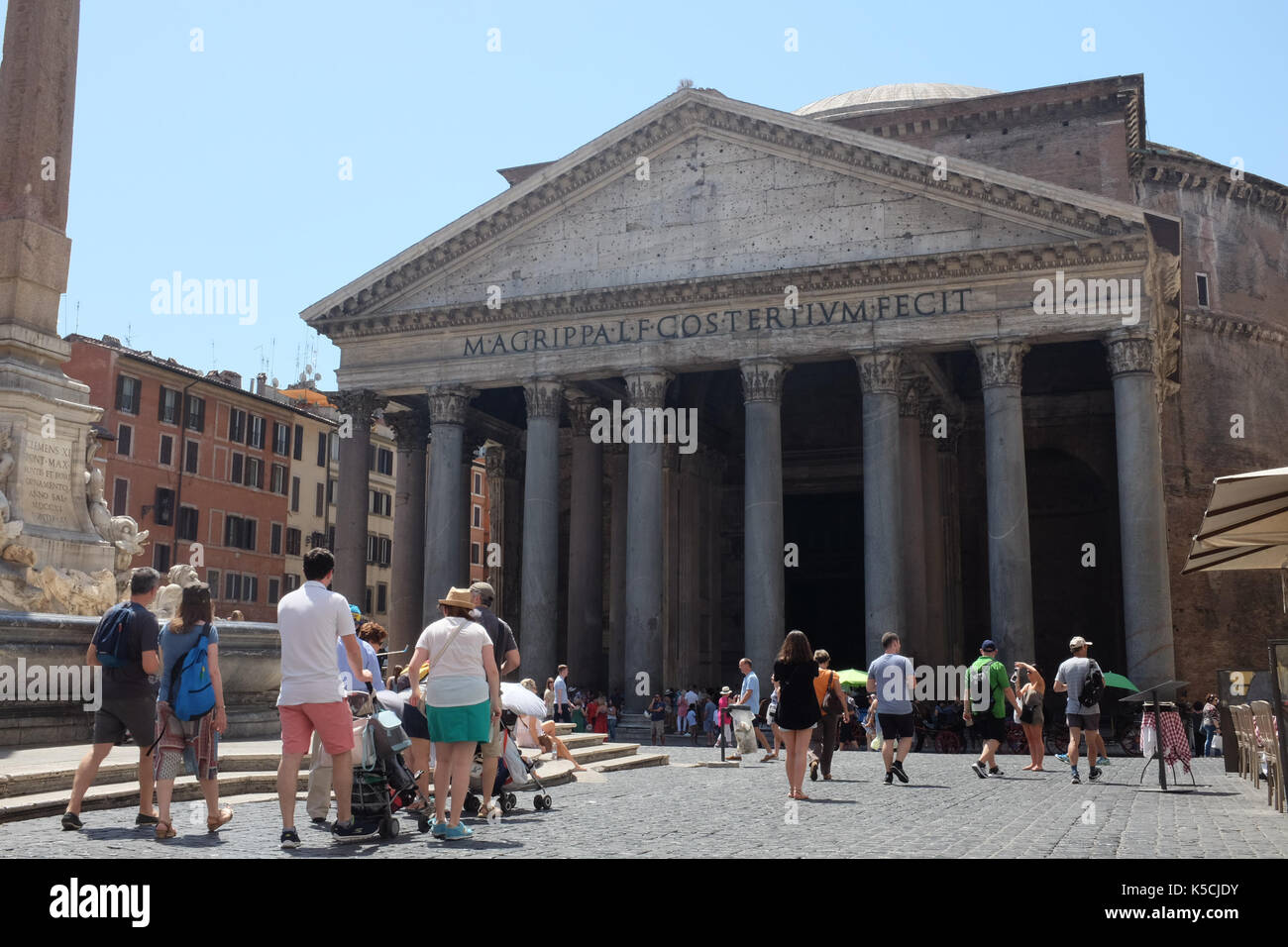 General views of the Pantheon with light behind it in Rome, Italy on ...