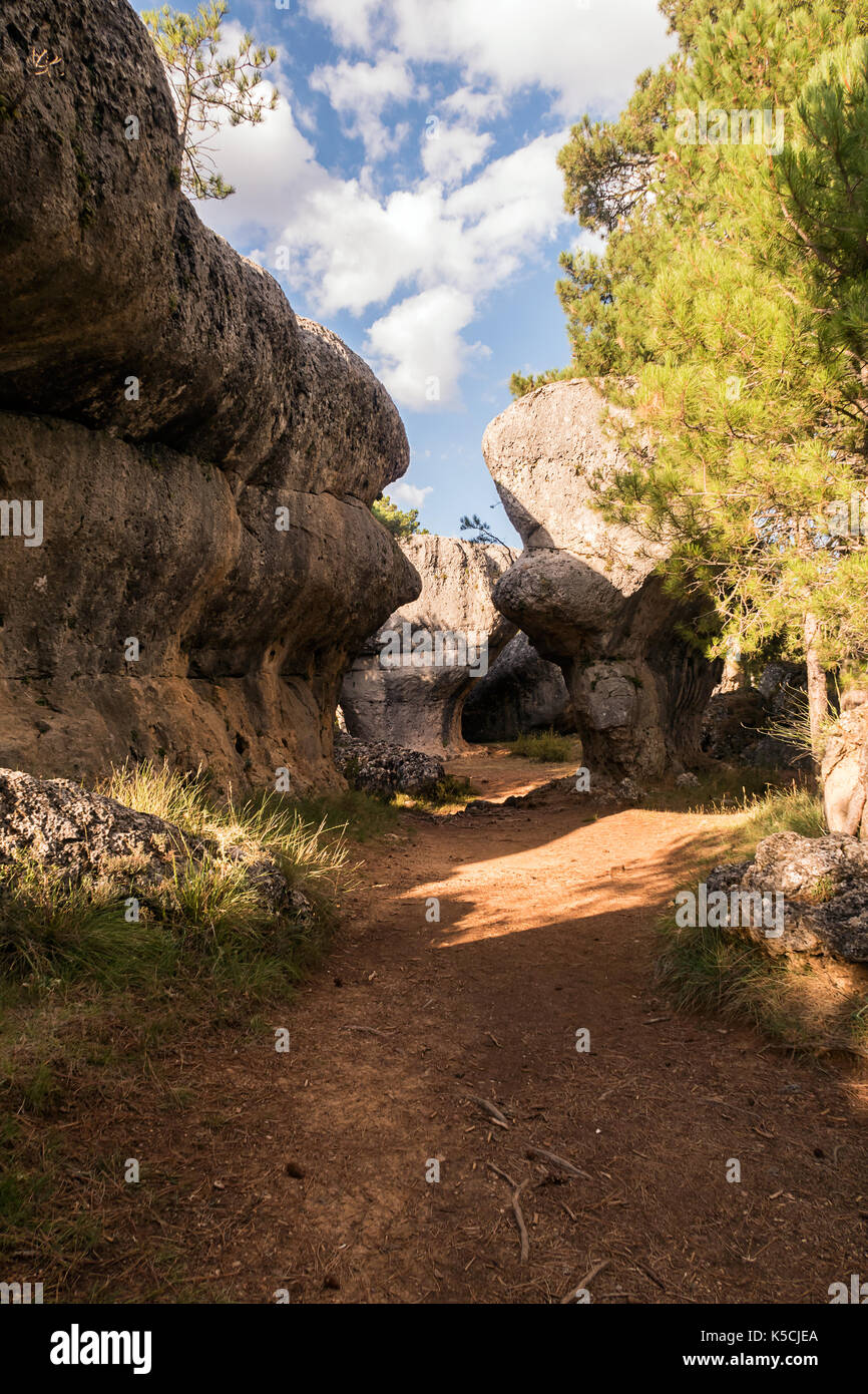 Image of unique rock formations in Enchanted City of Cuenca in Castilla ...