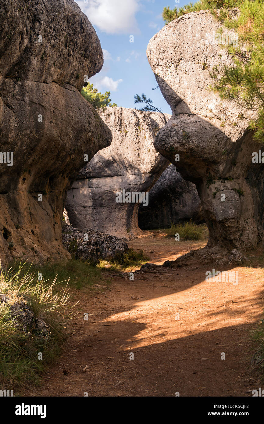 Image of unique rock formations in Enchanted City of Cuenca in Castilla ...