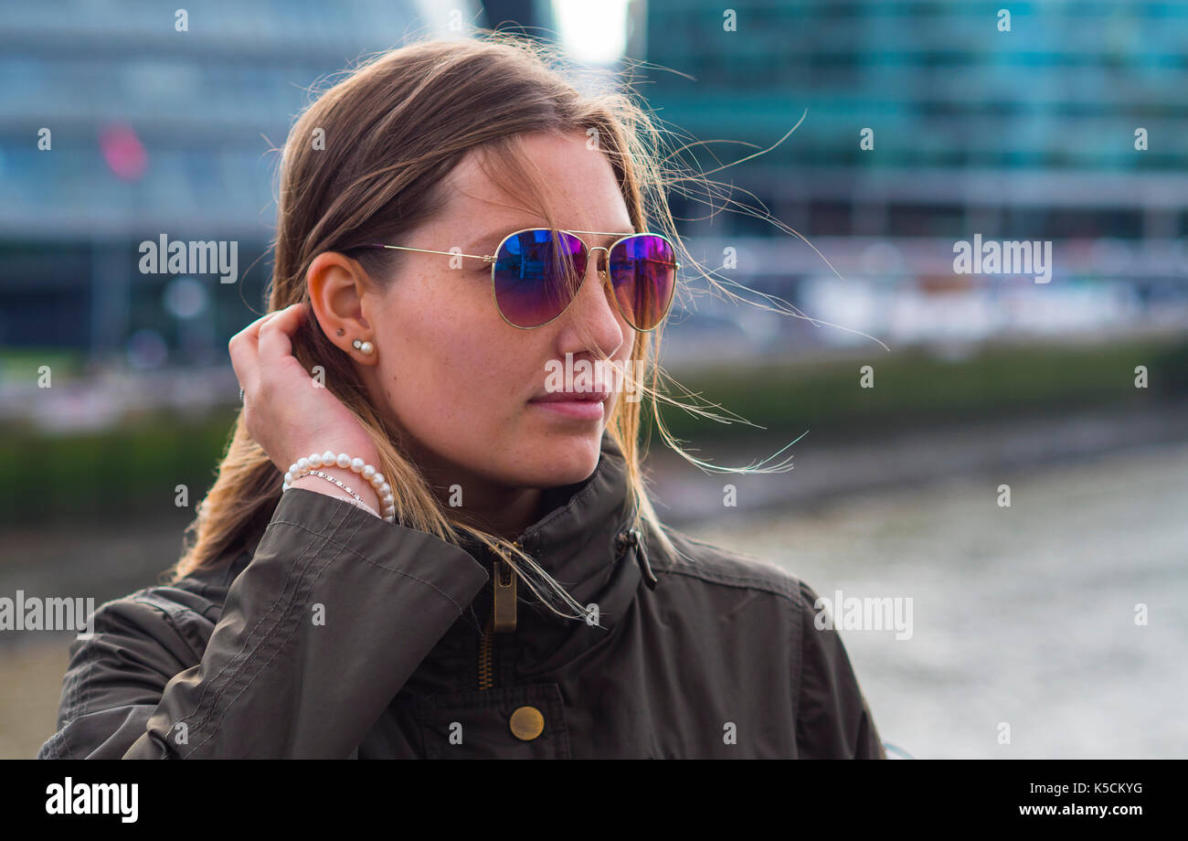 Reflective woman in the city of London Stock Photo - Alamy